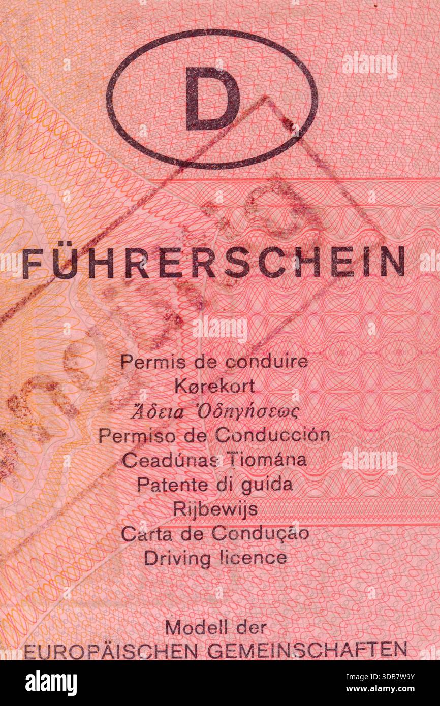 German driving licence serving as official identification for travel ...