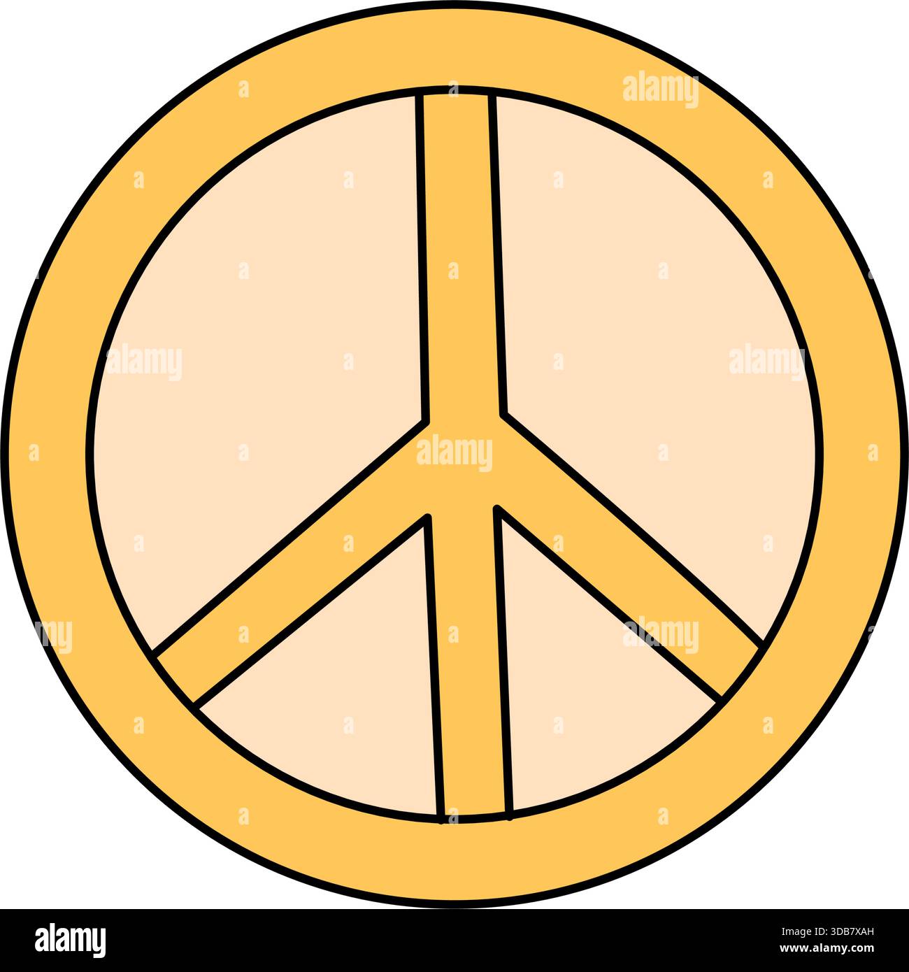 Groovy Retro Hippie Peace Symbol Cartoon Stock Vector Image & Art - Alamy