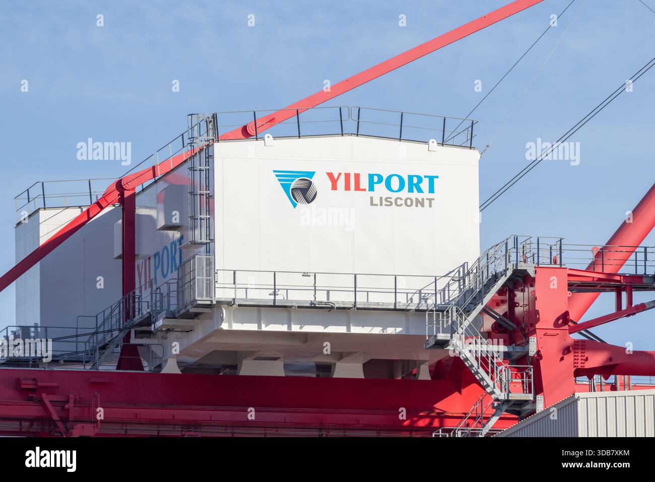 Yilport liscont crane operating at alcantara maritime quay handling ...