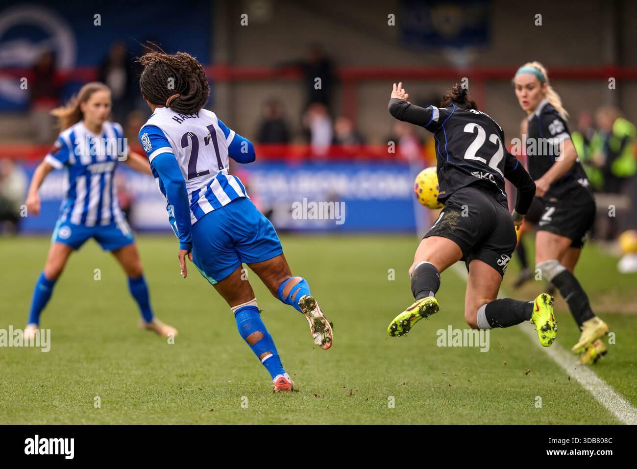 Madison Haley (21 Brighton & Hove Albion) barges Lucy Bronze (22 ...