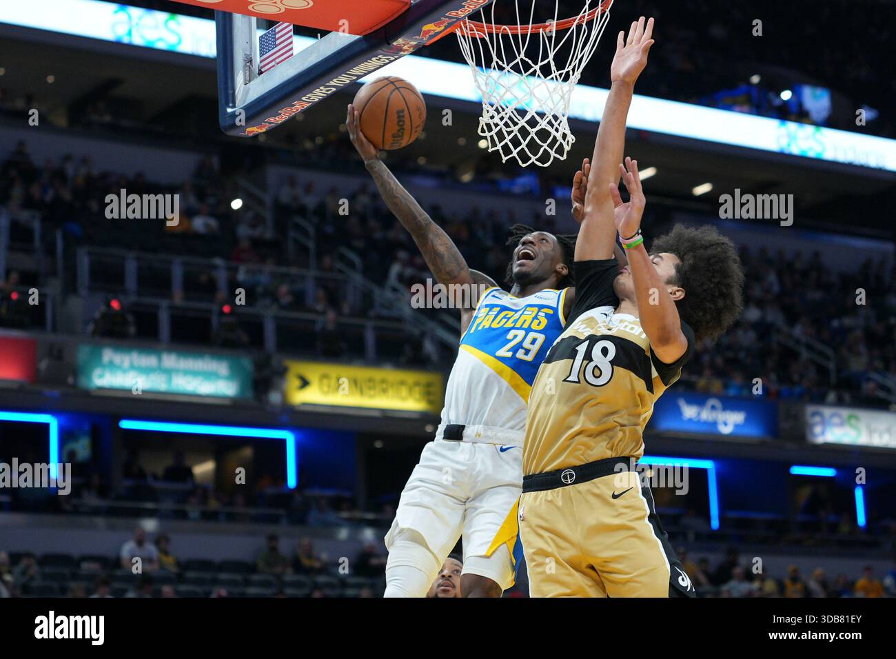 Indiana Pacers guard Quenton Jackson (29) shoots around Washington ...