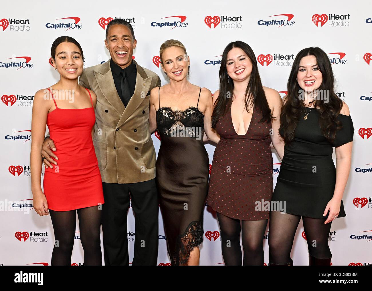 Sabine Holmes, left, T. J. Holmes, Amy Robach, Ava McIntosh and Annie ...