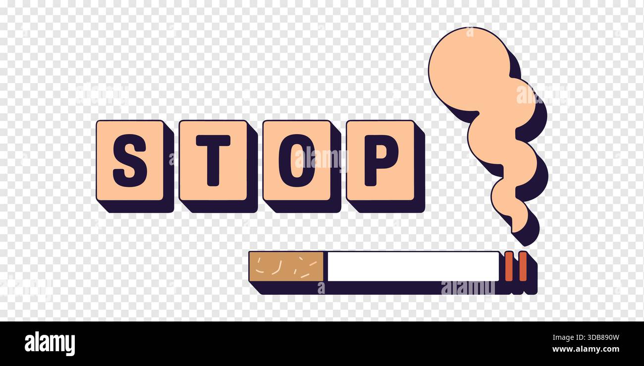 Stop Smoking Warning Sign with Cigarette and Smoke Icon Stock Vector ...