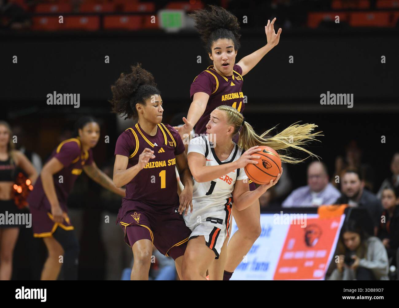 Arizona State guard Amaya Williams (1) and Arizona State forward ...