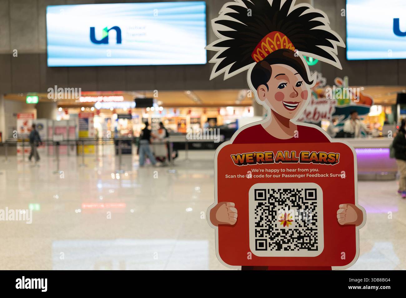 Lapu-Lapu, Philippines - April 27, 2025: A cutout with a QR code for a ...