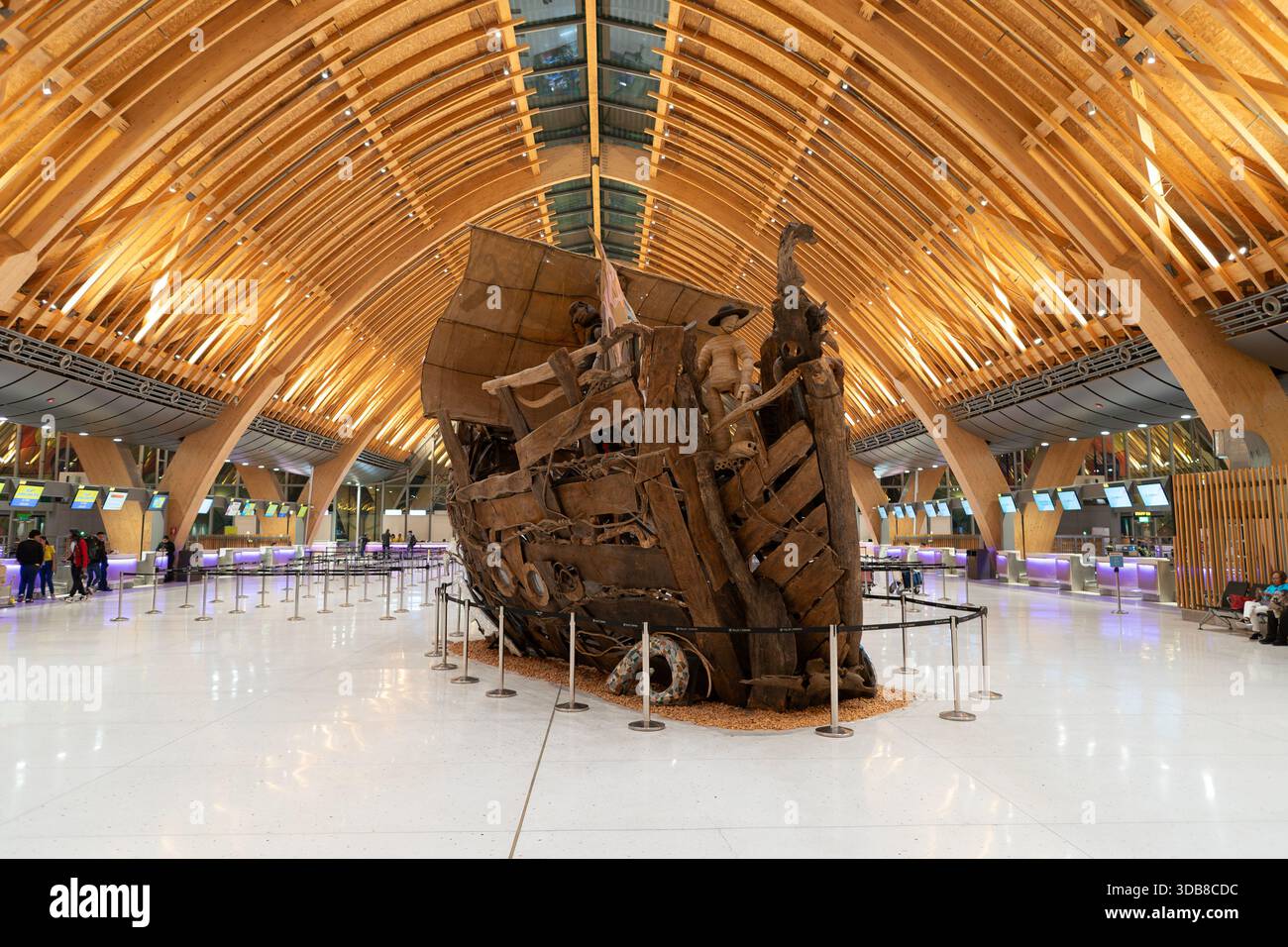 Lapu-Lapu, Philippines - May 07, 2025: A wooden vessel sculpture by ...