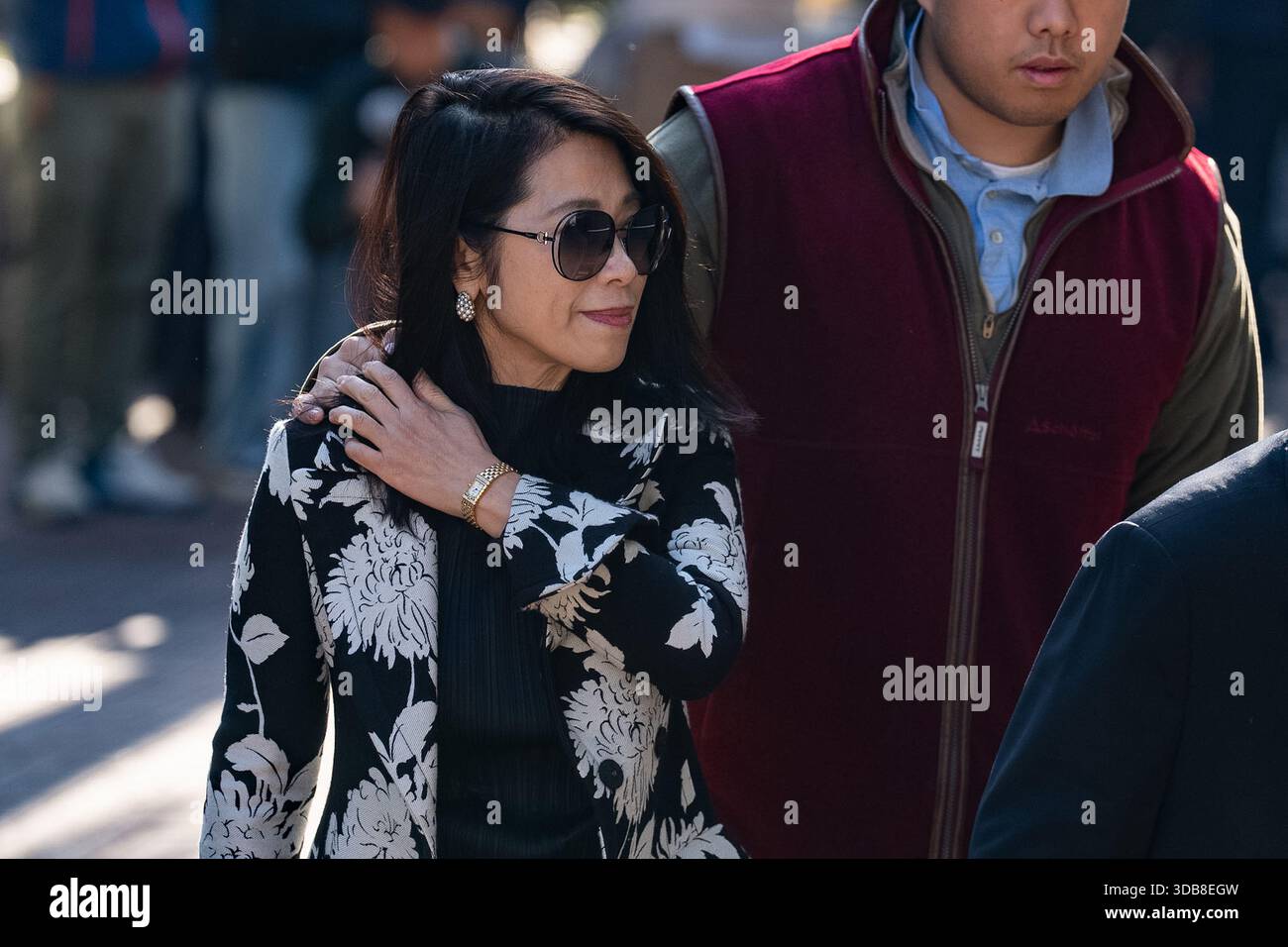 Jimmy Lai's wife Teresa Lai arrives at the West Kowloon Magistrates ...