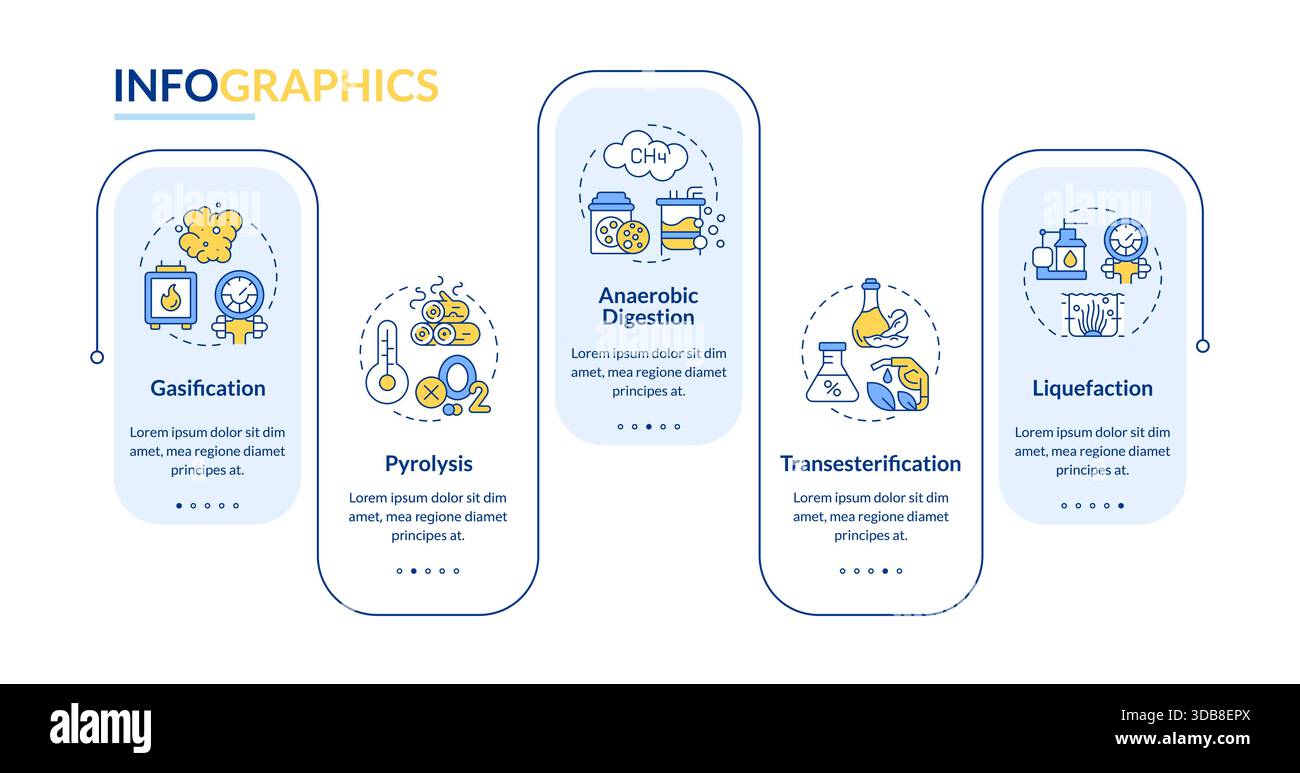 Biomass conversion pathways rectangle infographic vector Stock Vector ...
