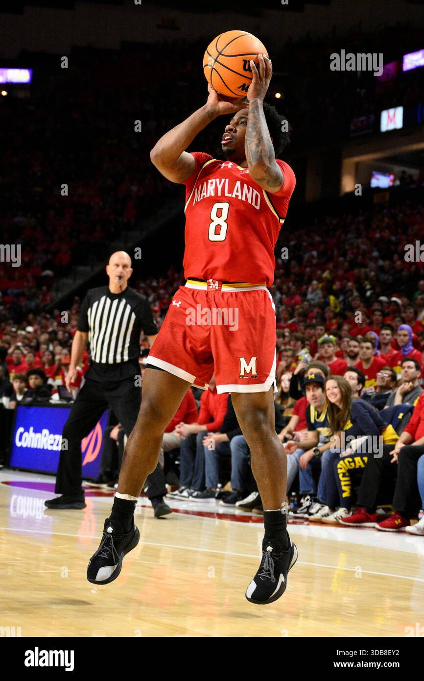 Maryland guard David Coit (8) in action during the second half of an ...