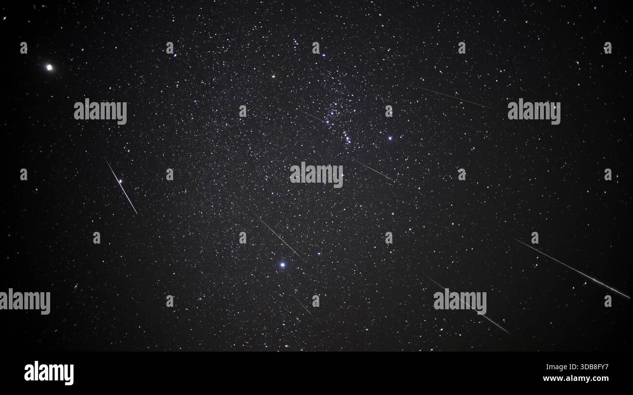 Composite photo shows shooting stars lighting up the night sky over ...