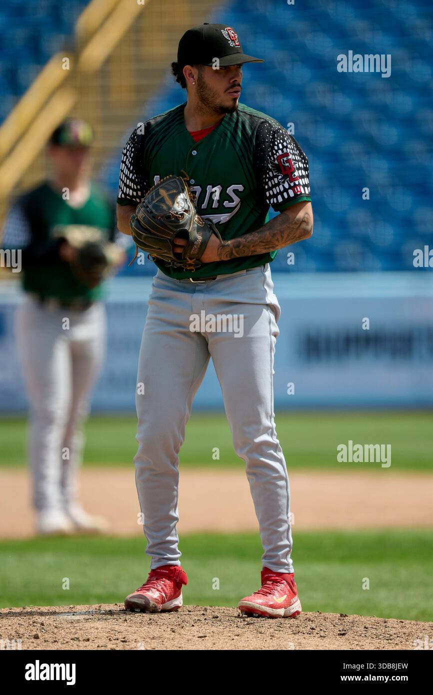 Great Lakes Loons pitcher Joseilyn Gonzalez (1) during an MiLB Midwest ...