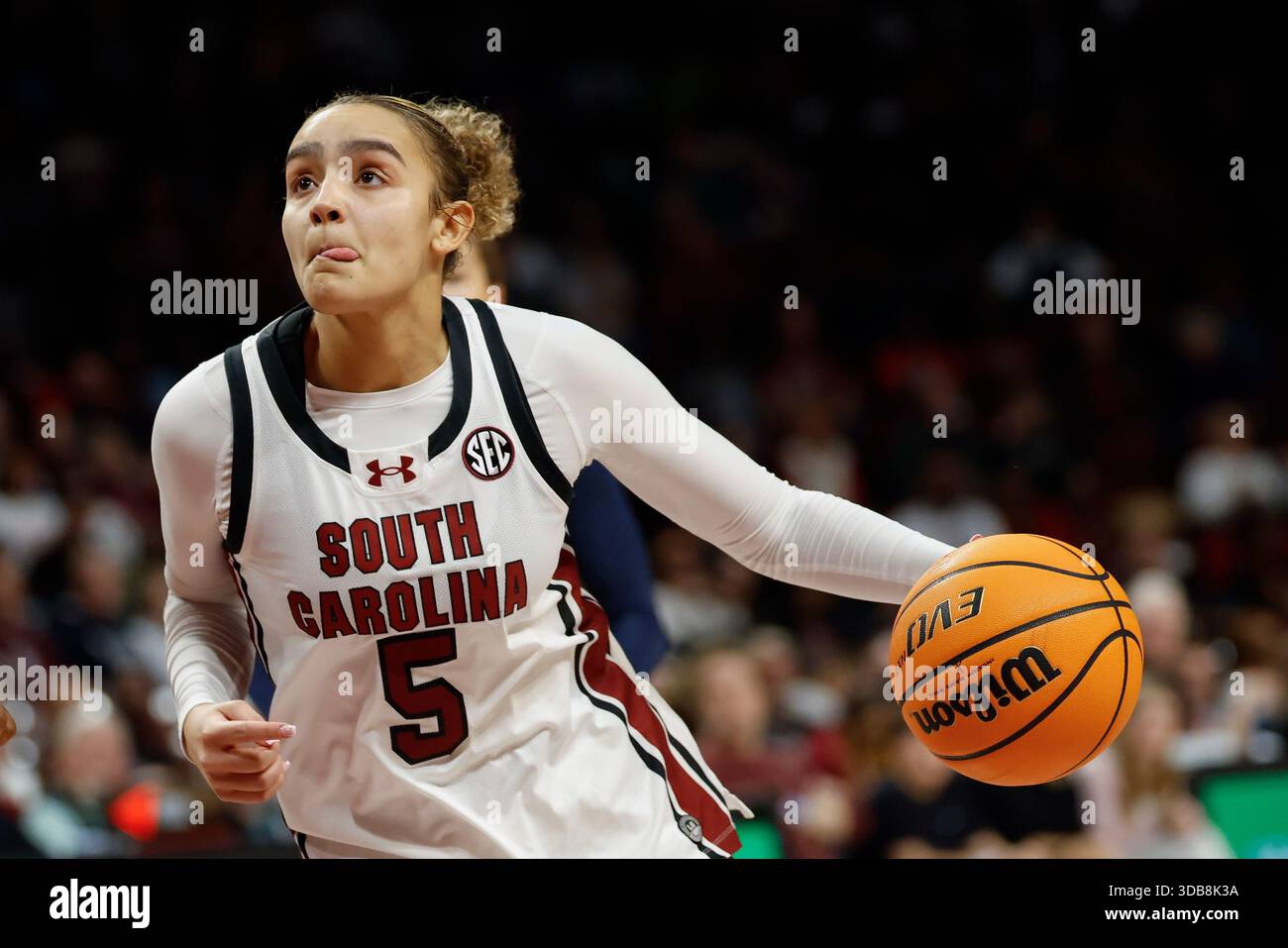 South Carolina guard Tessa Johnson drives to the basket during the ...
