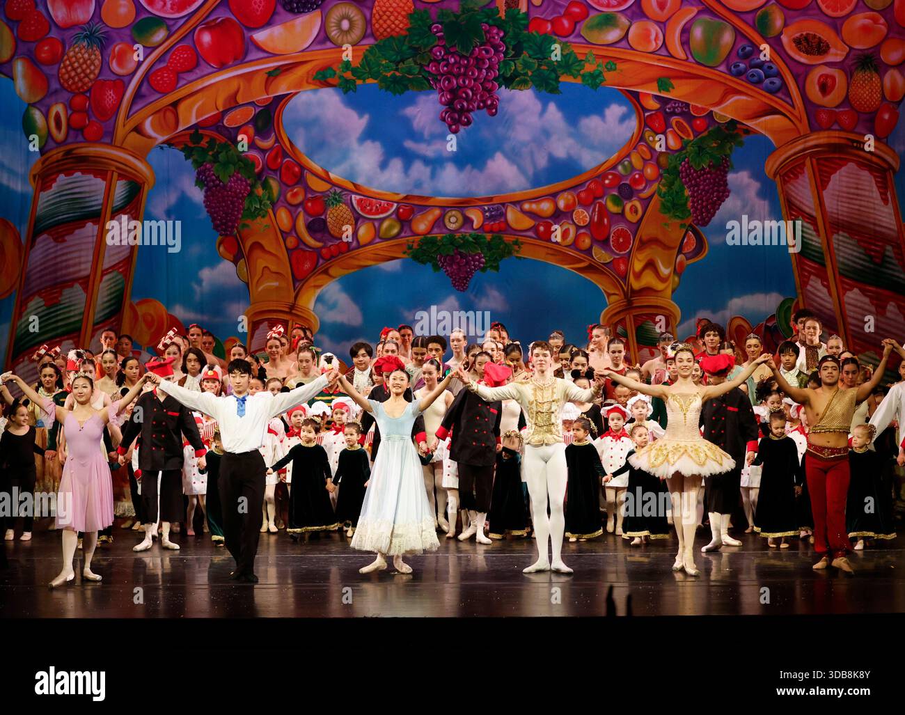 Dancers take the stage for a curtain call at the Joffrey Ballet School ...