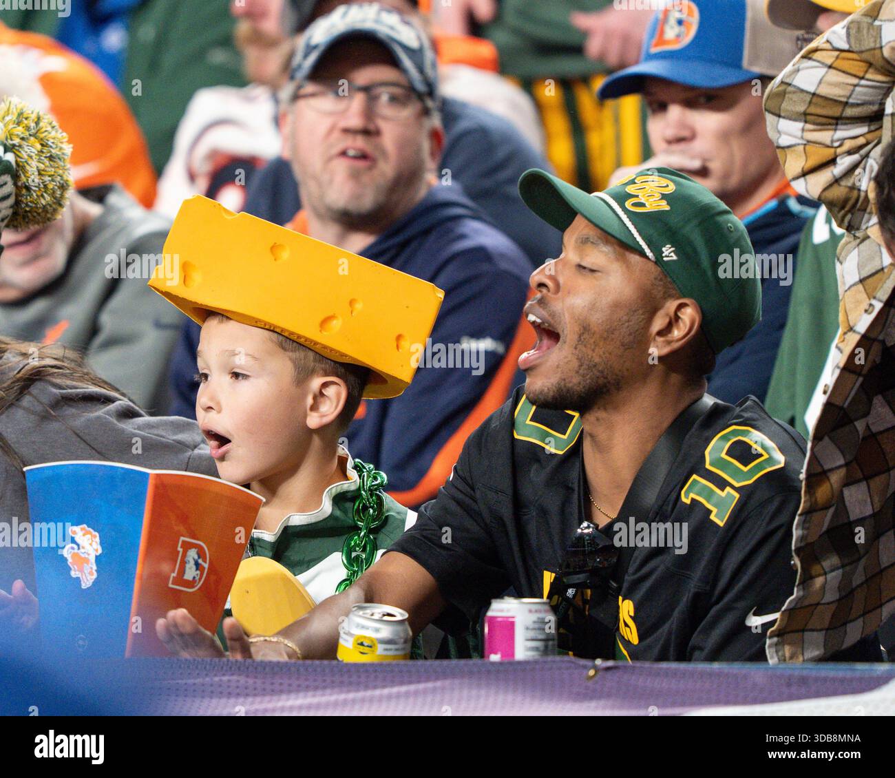 December 14, 2025: Green Bay fans cheer on their team in the second ...