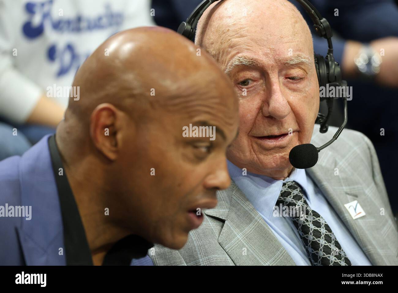 Charles Barkley, left, and Dick Vitale prepare for their broadcast ...
