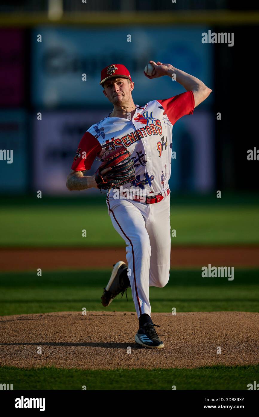Harrisburg Senators pitcher Alex Clemmey (9) during an MiLB Eastern ...