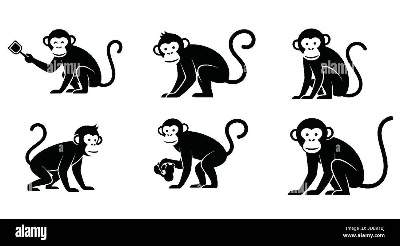 Set black icon silhouette Stock Vector Images - Alamy