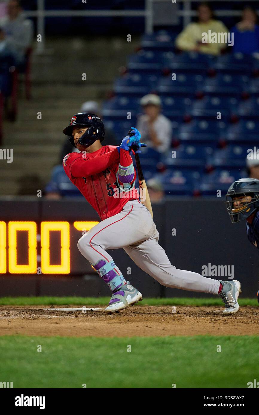 Portland Sea Dogs Ahbram Liendo (51) bats during an MiLB Eastern League ...