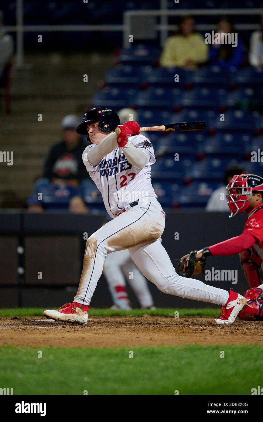 Binghamton Rumble Ponies Jacob Reimer (23) bats during an MiLB Eastern ...