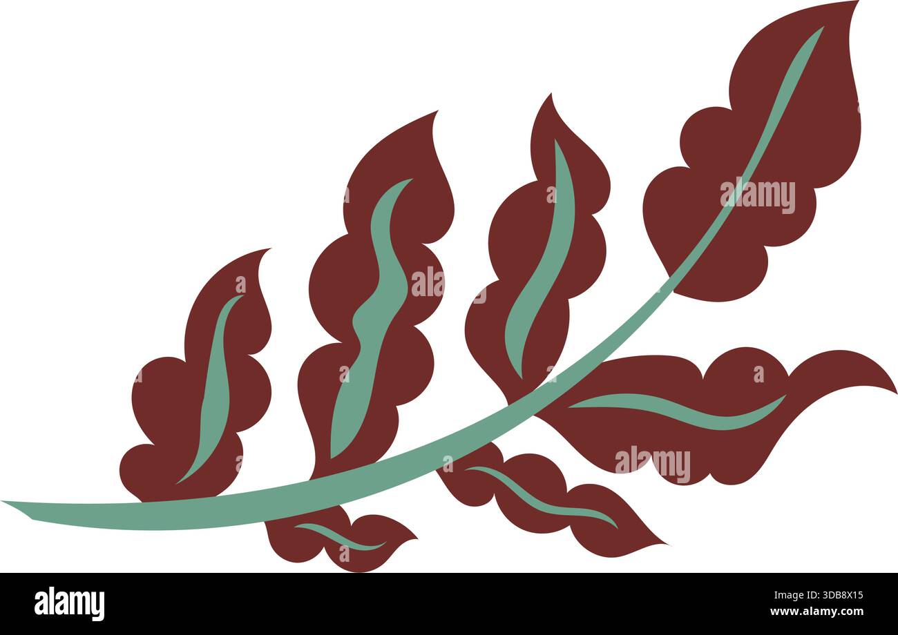 Folk ornamental leaves branch Stock Vector Images - Alamy