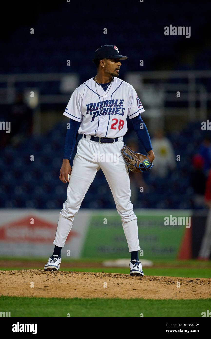 Binghamton Rumble Ponies pitcher Brian Metoyer (28) during an MiLB ...