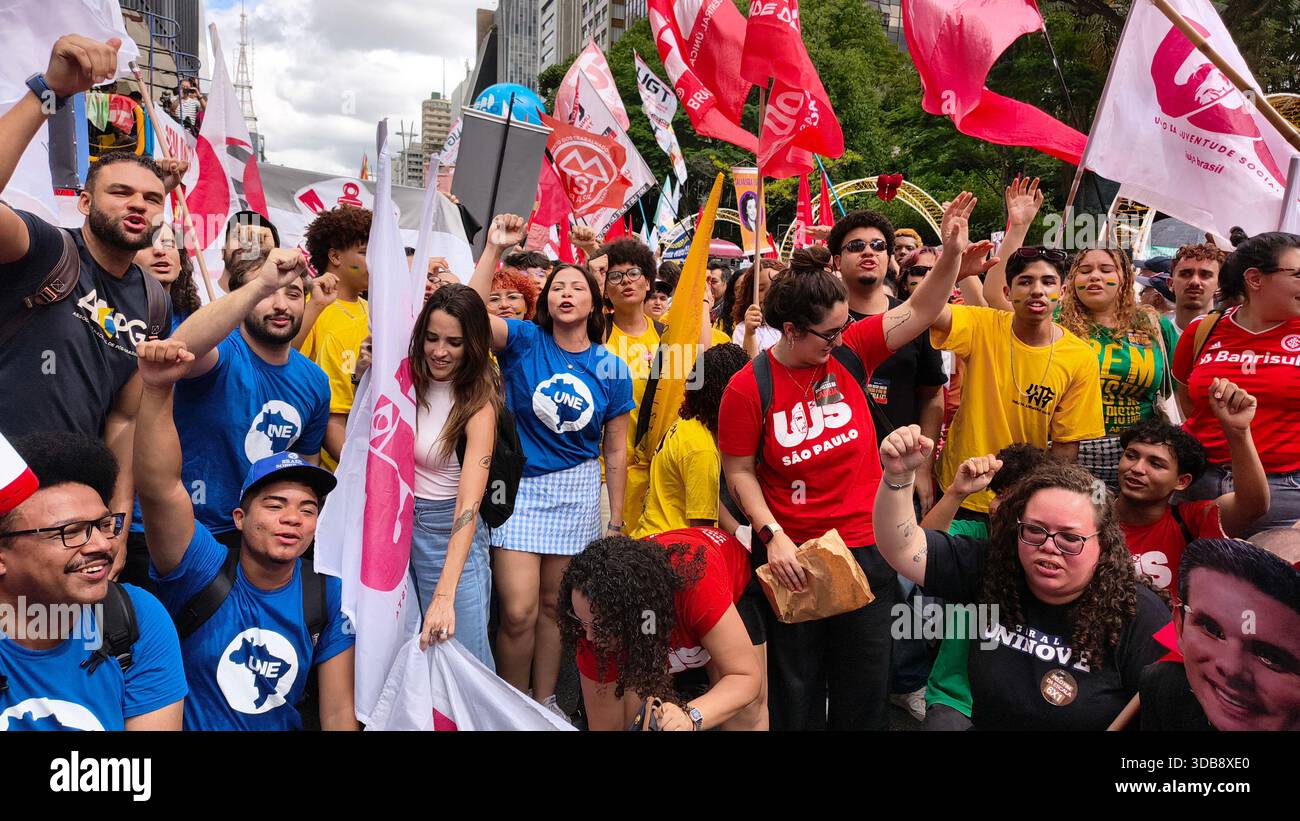 People gathering during a demonstration to oppose the sentence ...