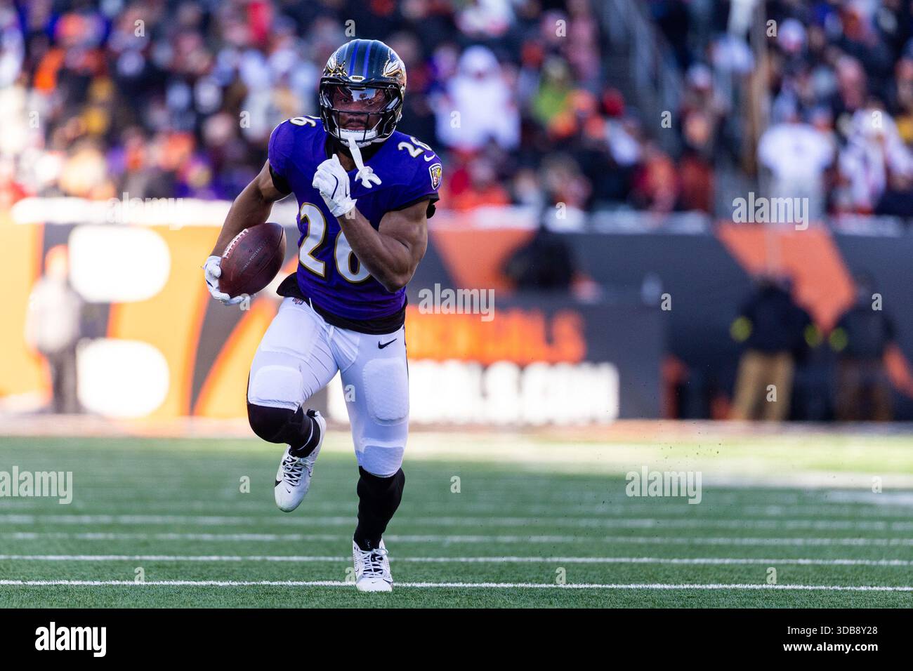 December 14, 2025: Baltimore Ravens running back Rasheen Ali (26) runs ...