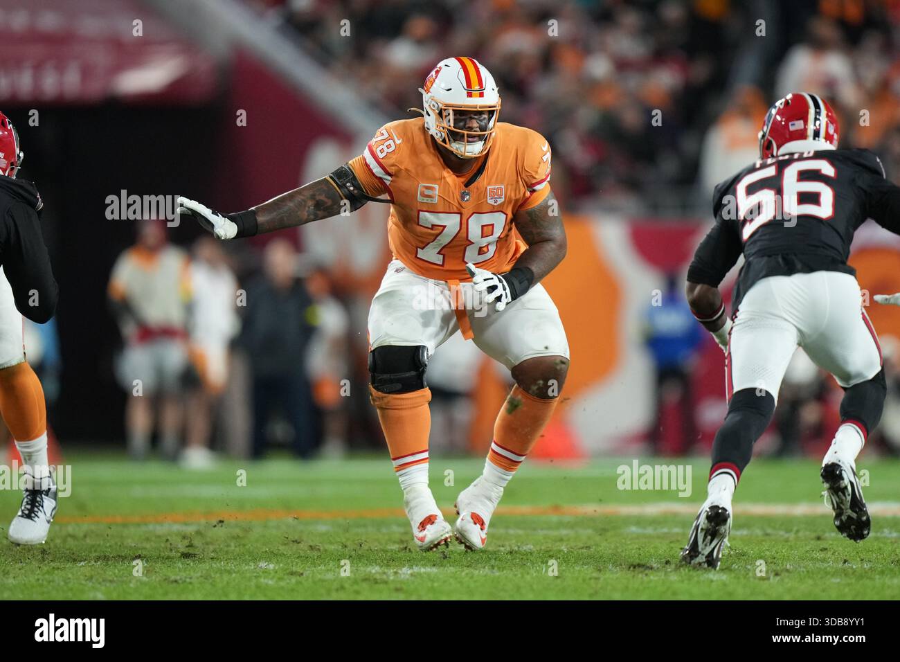 Tampa Bay Buccaneers offensive tackle Tristan Wirfs (78) protects the ...