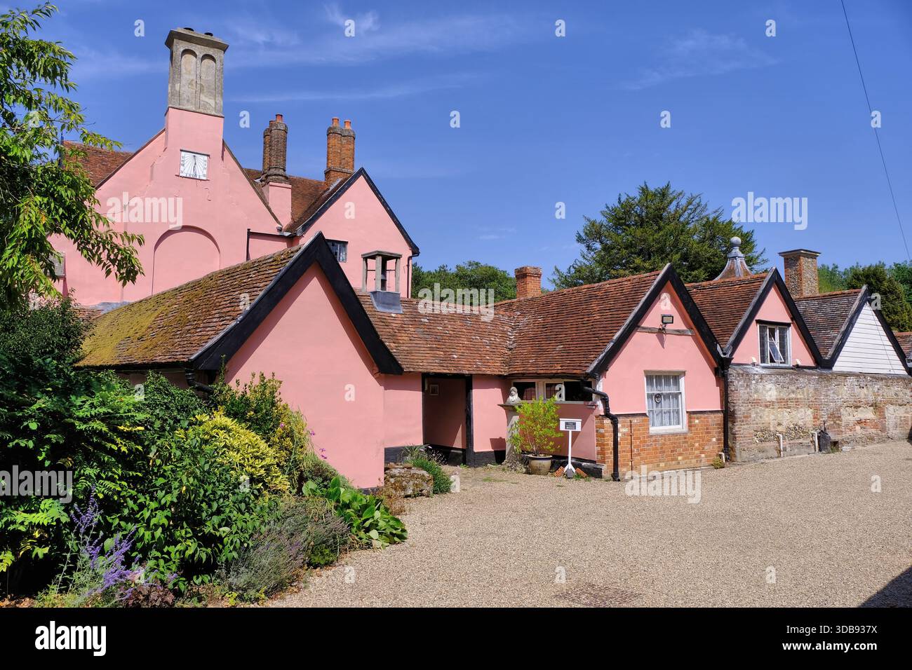 Clare: Pink Augustinian Priory in Clare, River Stour Valley, Sudbury ...