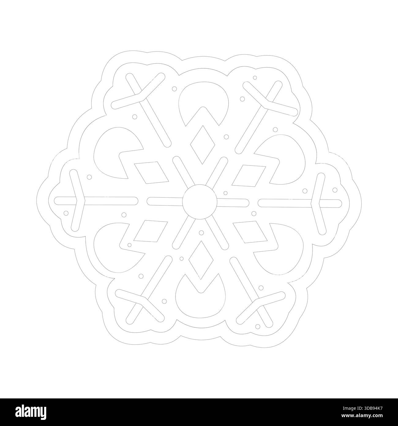Outline drawing simple snowflake Black and White Stock Photos & Images ...