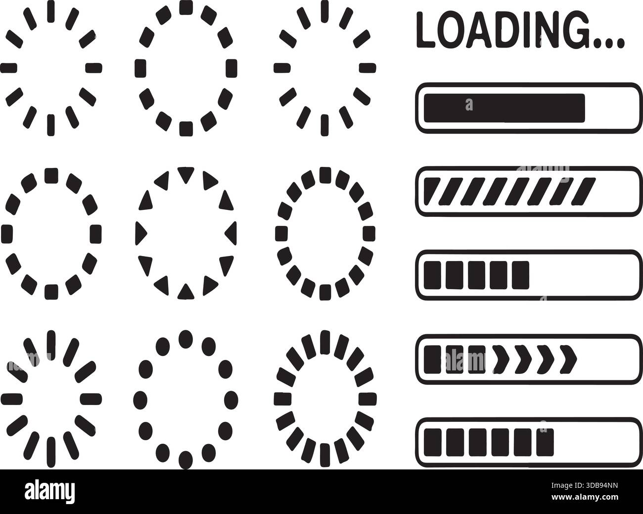 Technology progress digital loading Cut Out Stock Images & Pictures - Alamy