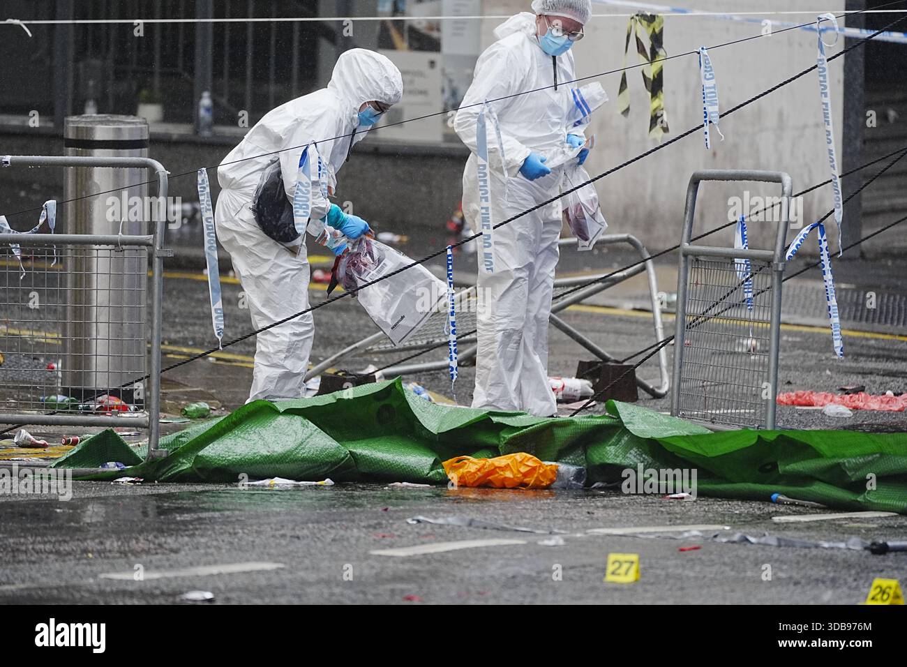 File photo dated 27/05/25 of forensic officers at the scene in Water ...