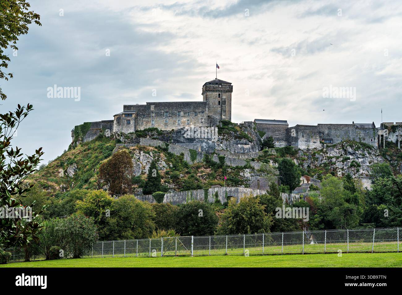 Chateau Fort of Lourdes. Castle museum on a rock. Medieval castle of ...
