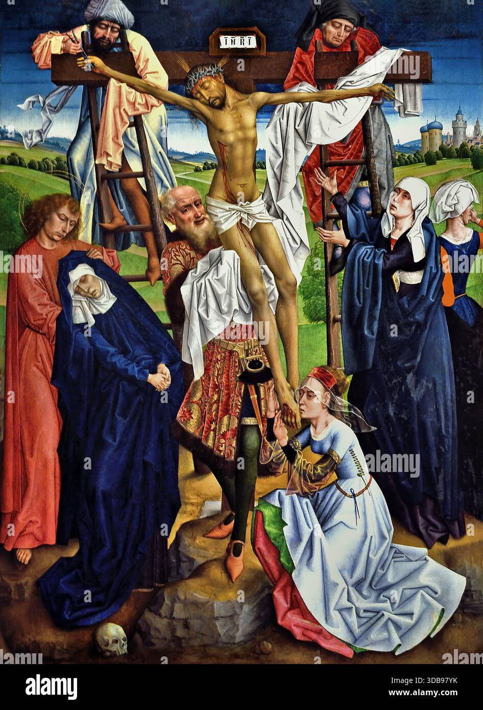 Triptych with the Descent from the Cross by Master of the Legend of ...