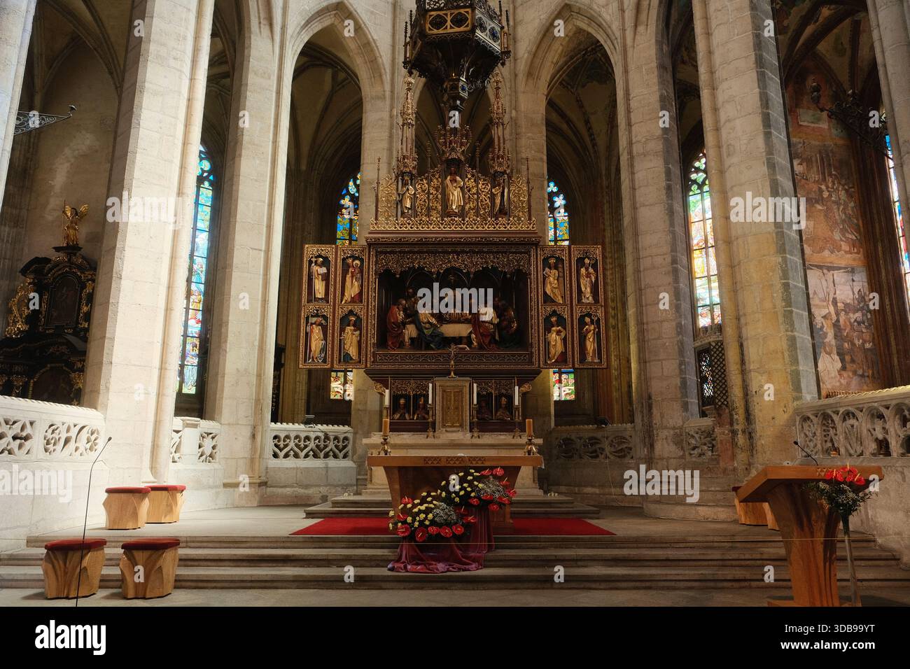 Magnificent church altar richly decorated, a beautiful scene of ...