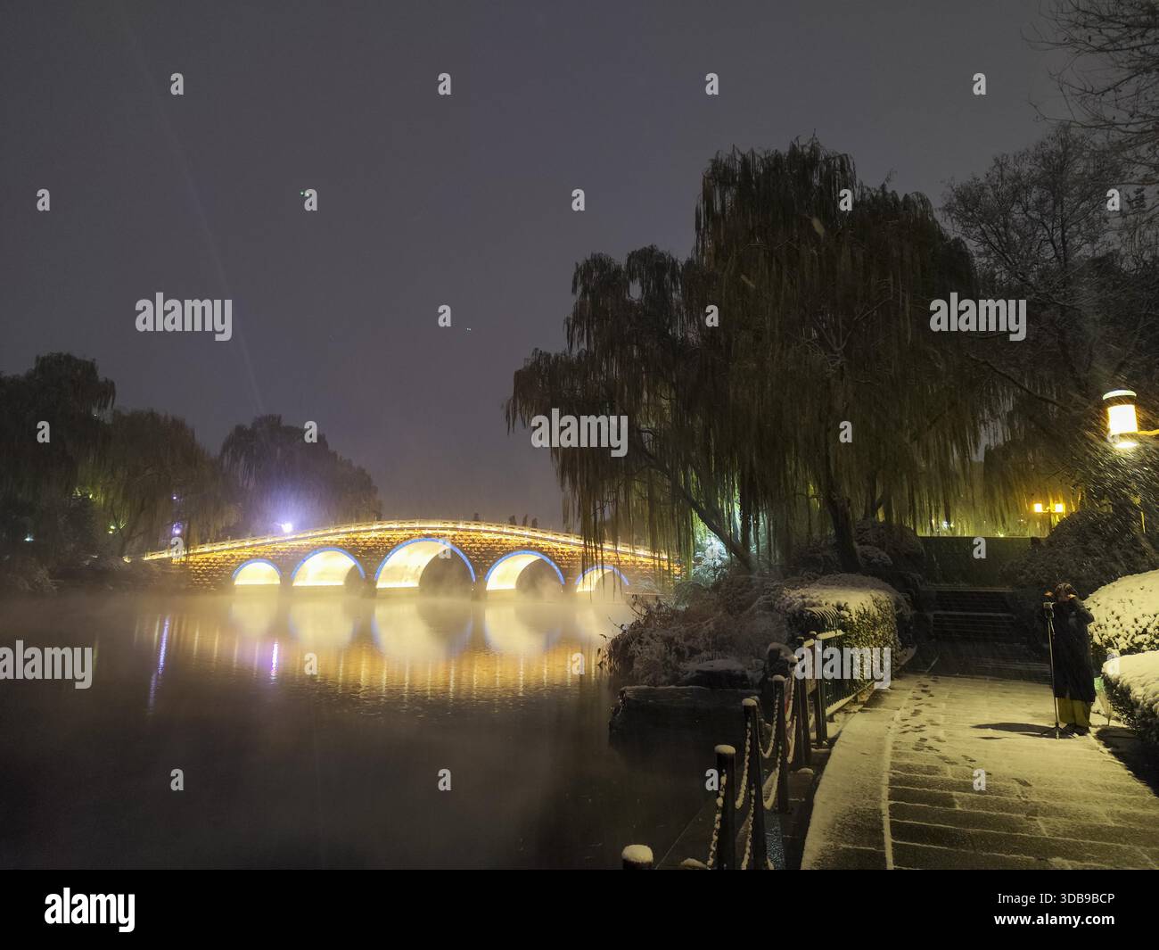 Snow scenery of the Daming Lake scenic area in Jinan City, east China's ...