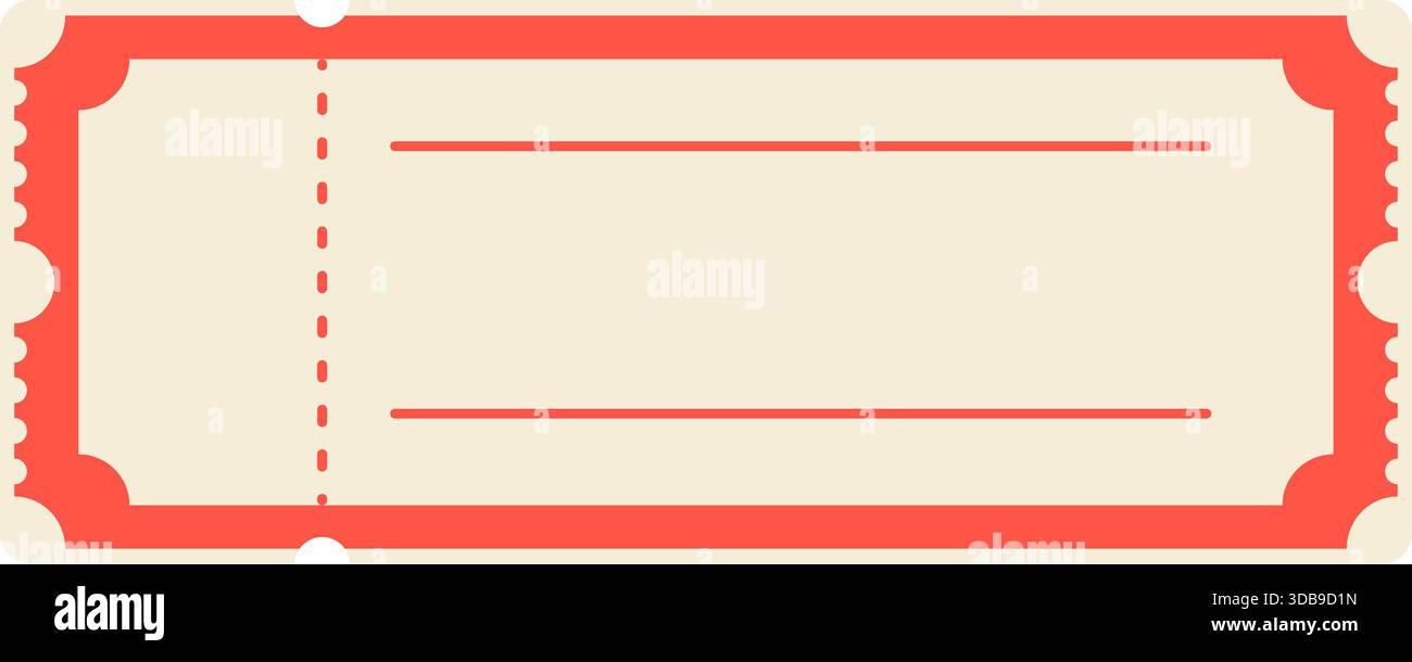 Blank beige and red vintage style admission or raffle ticket template ...