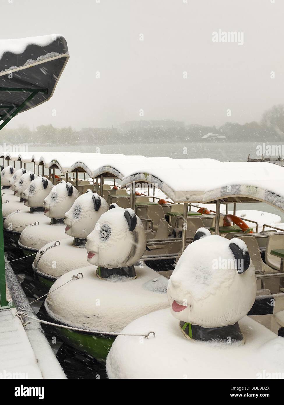 Snow scenery of the Daming Lake scenic area in Jinan City, east China's ...