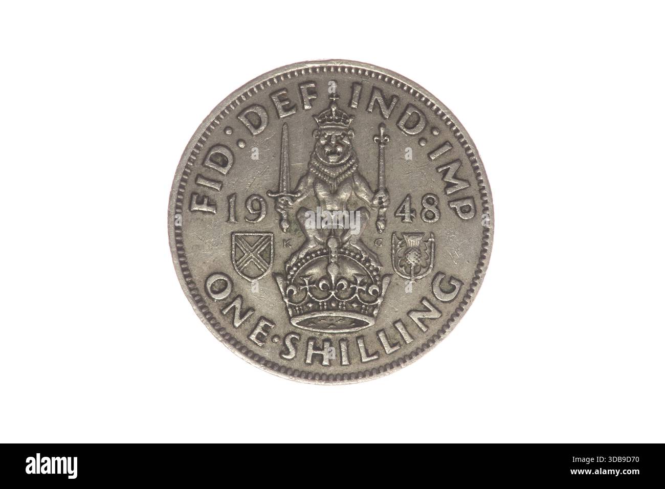 King George VI shilling - 1948 - reverse - Scottish crest Stock Photo ...