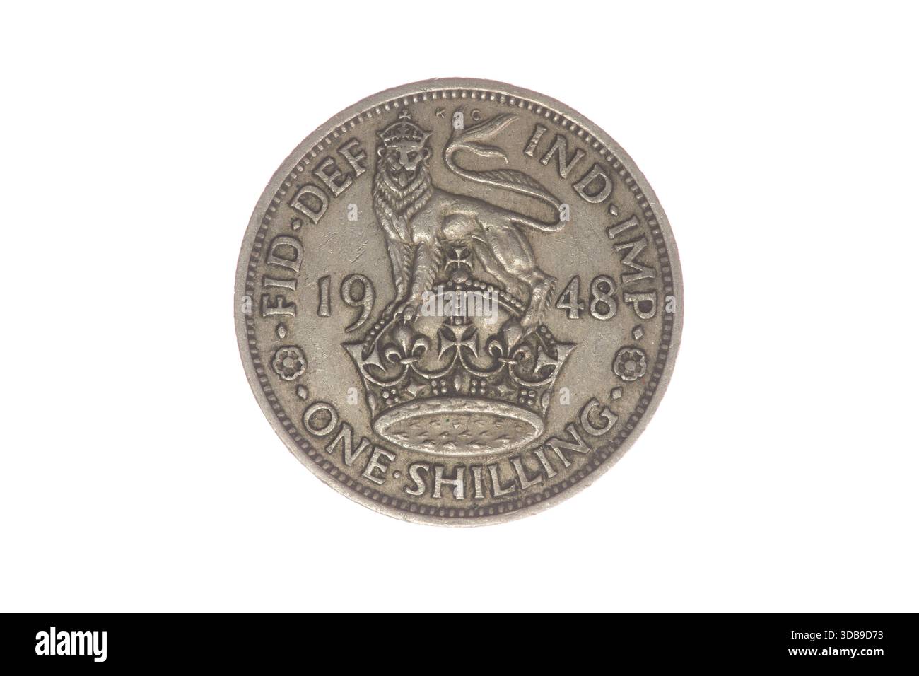 King George VI shilling - 1948 - reverse - English crest Stock Photo ...