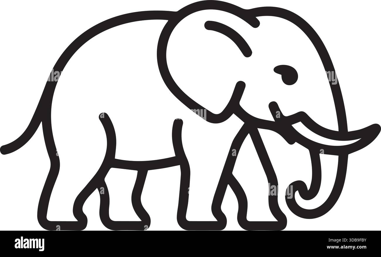 Powerful black white elephant Stock Vector Images - Alamy