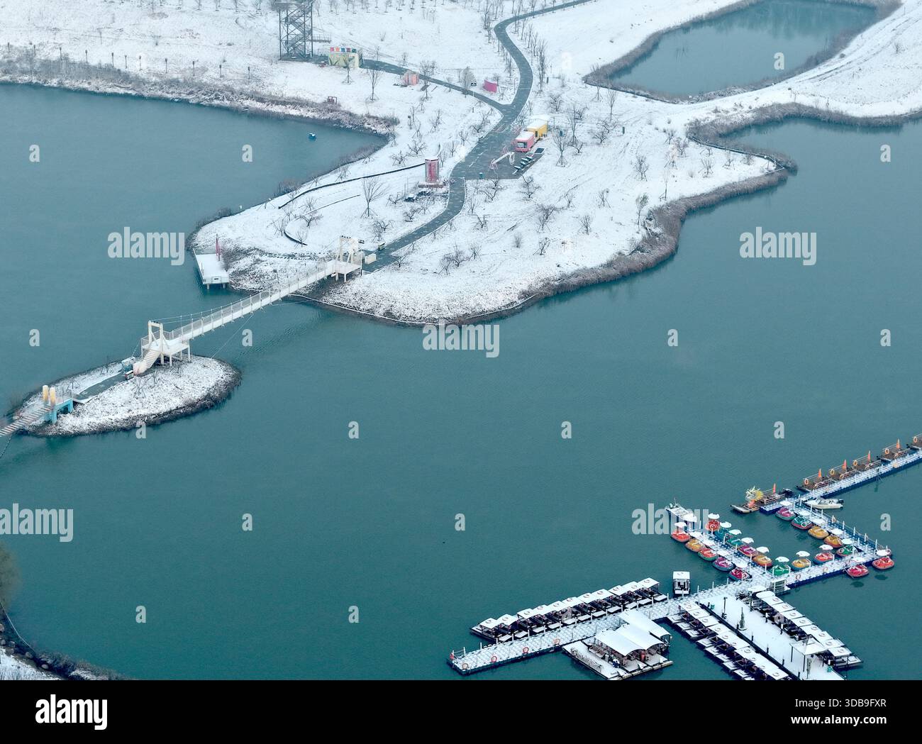 Aerial photo shows the snow scenery in Bozhou City, east China's Anhui ...