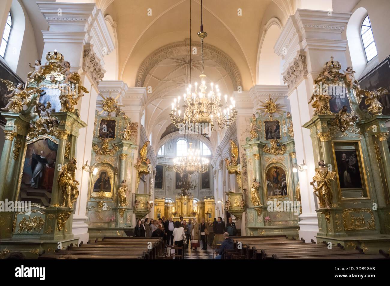 Gothic Renaissance Dominican Basilica in Lublin old town, Poland ...