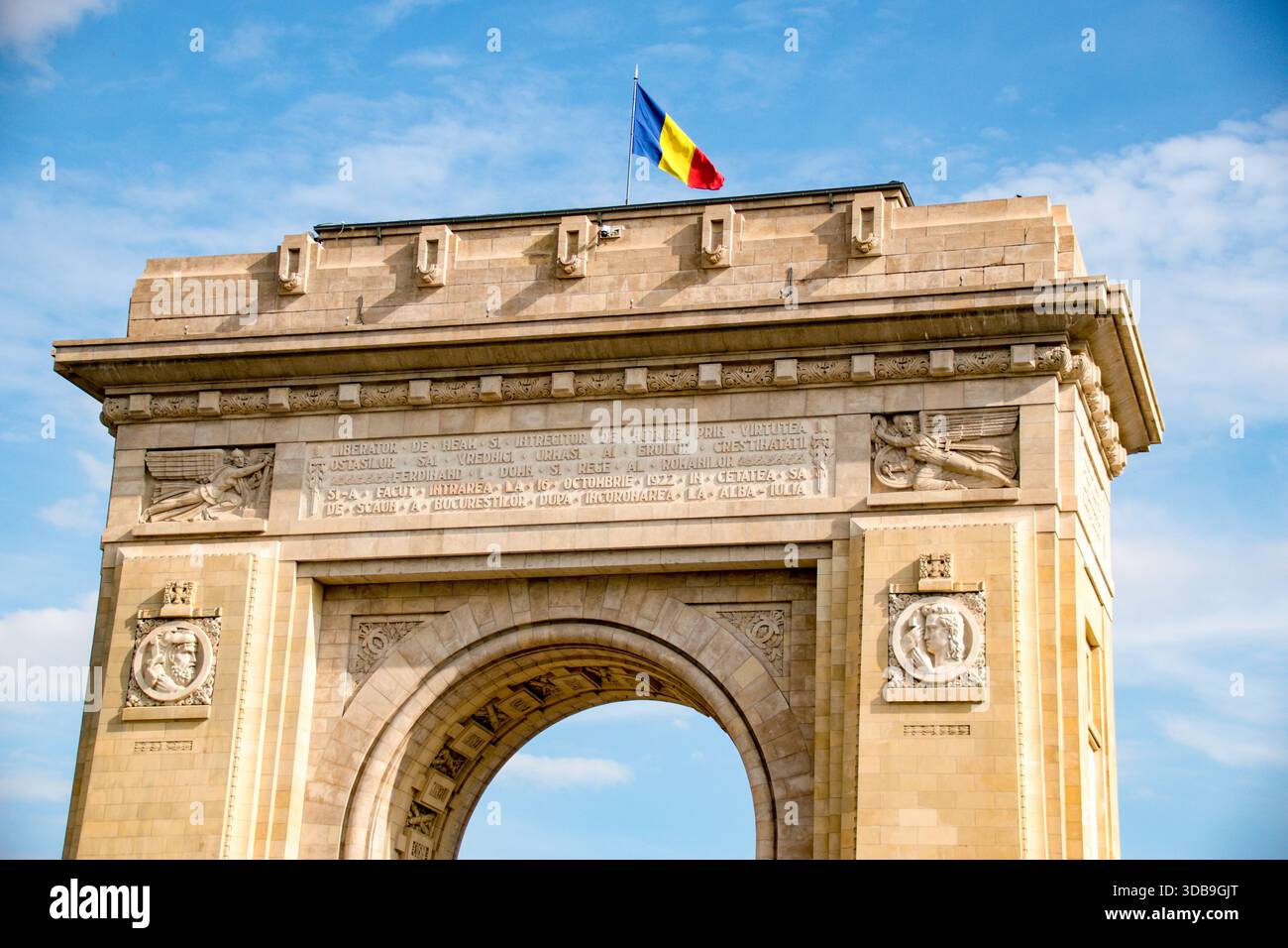 The Arc de Triomphe in Bucharest is one of the most famous monuments of ...