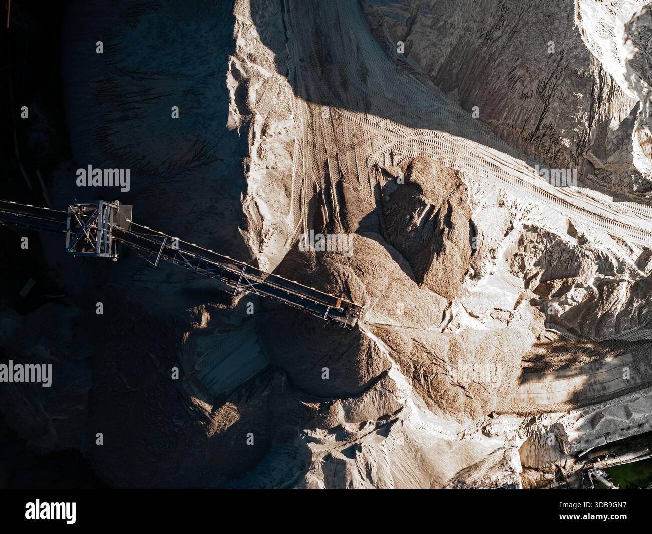 Aerial view of the stark, sun-drenched earth juxtaposed against the ...