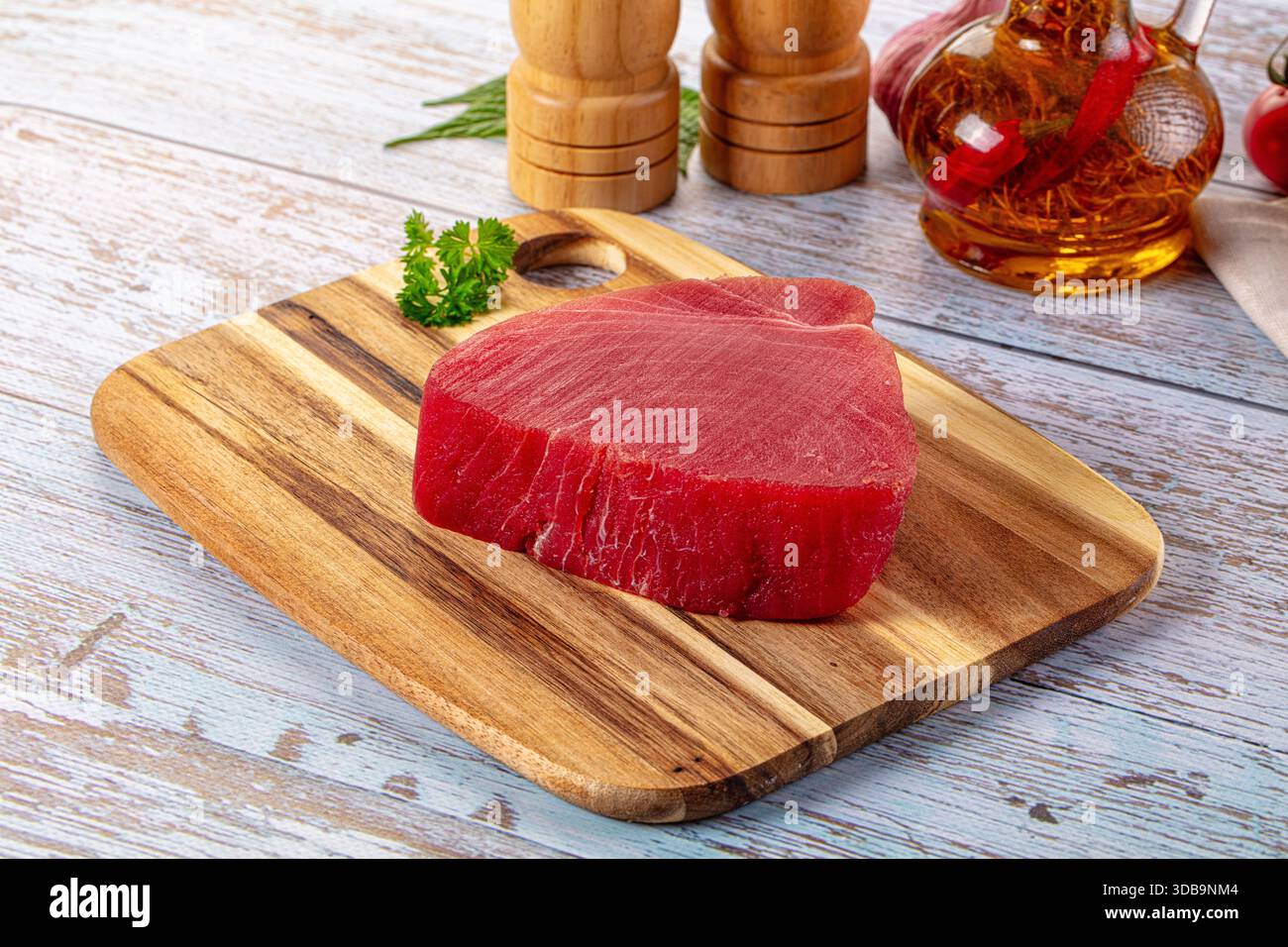 Raw fresh tuna fillet cut steak Stock Photo - Alamy