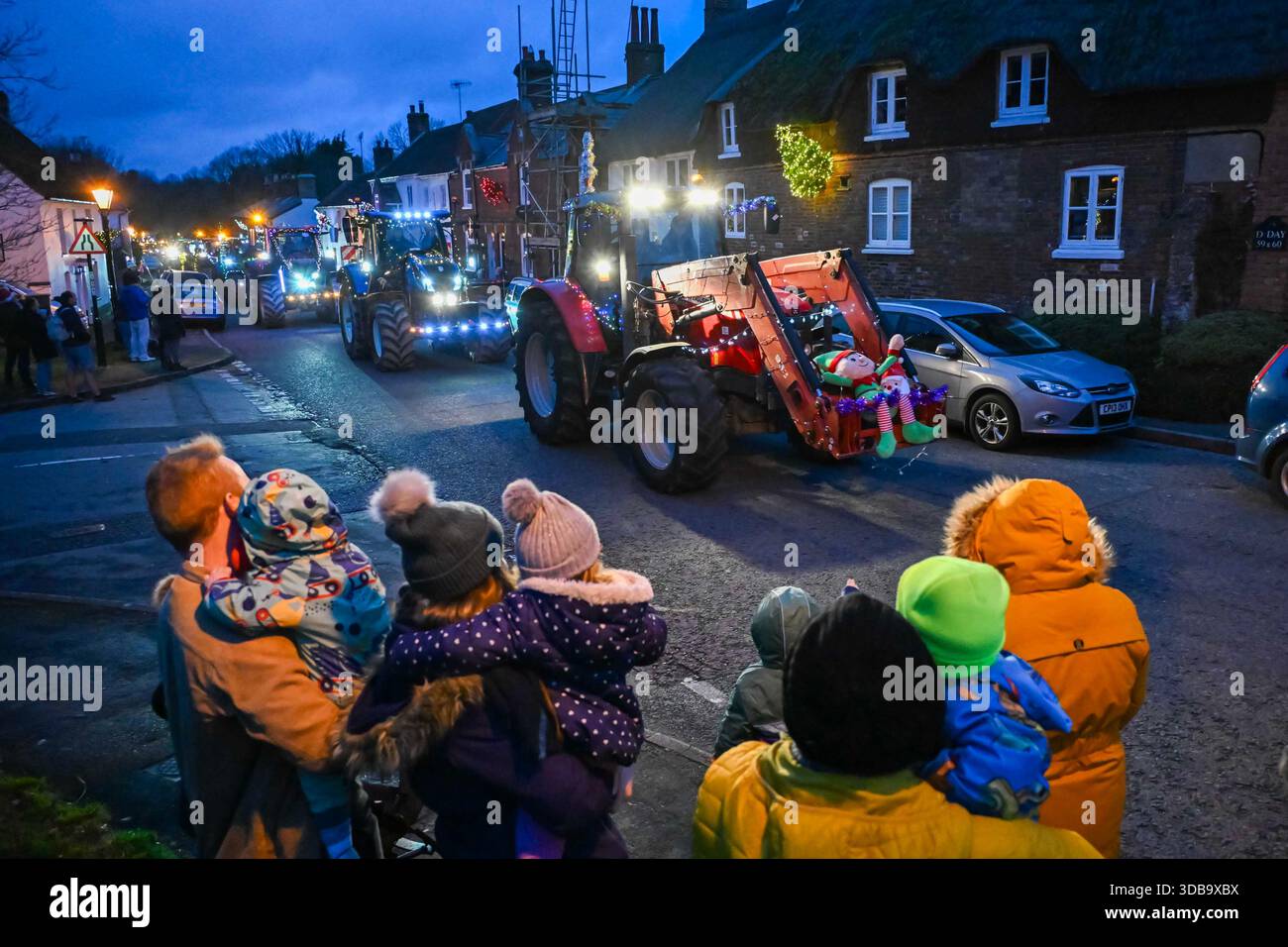 Bere Regis, Dorset, UK 14th December 2025. Around two hundred tractors ...