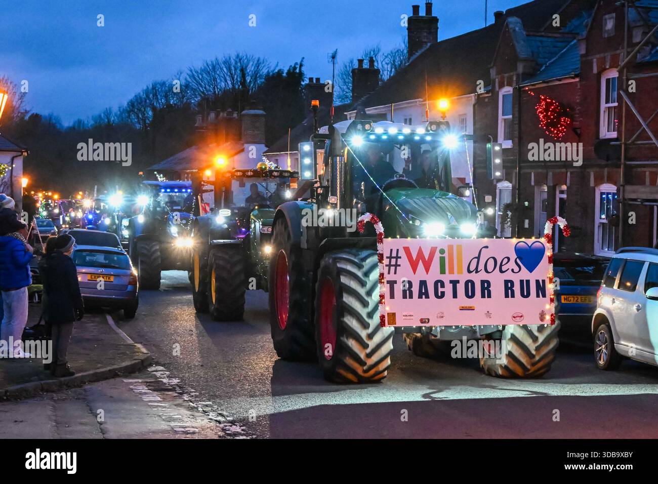 Bere Regis, Dorset, UK 14th December 2025. Around two hundred tractors ...