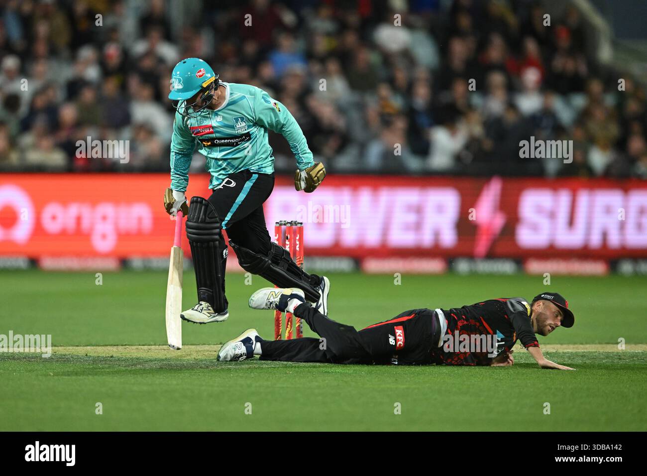 Colin Munro of the Heat makes a run during the BBL match between the ...