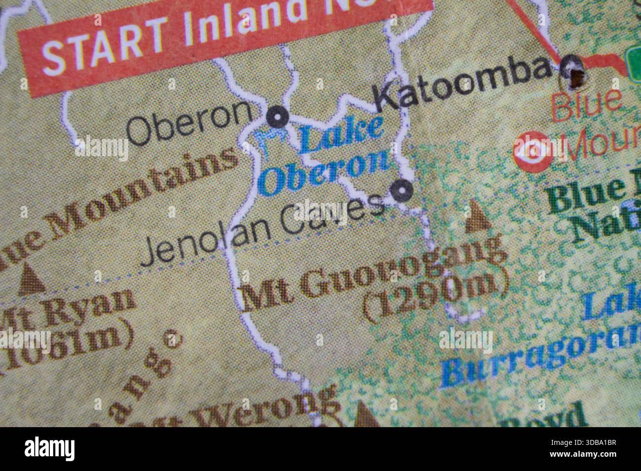 Jenolan Caves - New South Wales (NSW), Australia colour atlas map of ...